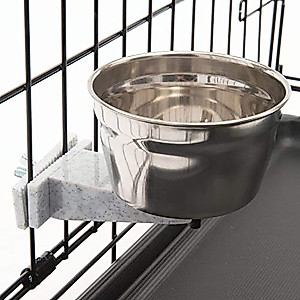 Lixit Quick Lock Stainless Steel Cage Bowl for Dogs, Silver, 10 Ounce (0711)