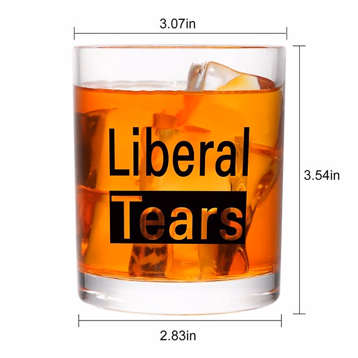 DAZLUTE Funny Liberal Tears Whiskey Glass, Leftist tears, Funny Political Gifts Manly Christmas Trump Gifts for Men Republican Conservative Christmas Birthday, White Elephant Gifts Exchange, 10 Oz