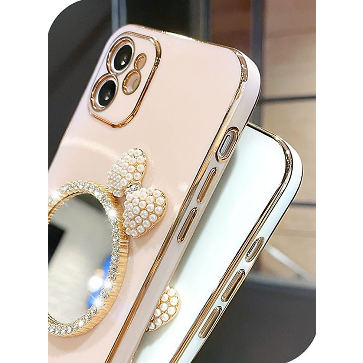 OnePlus Nord N20 5G Luxury Case, Glitter Soft TPU Bumper, Diamond Mirror Butterfly Design, Shockproof, Camera Protection - Pink