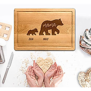 Mothers Day Gifts, Mama Bear Cutting Board with Kids Name, Personallized Mothers Day Gifts for Mom, Mom Birthday Gifts from Daughter Son, New Mom Gifts, Gifts for Women, Made in USA