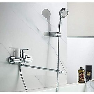 Bathtub Faucet Brass Chrome Wall Mounted Bathtub Shower Mixer Tap Hot And Cold Water Faucet Bath Bathtub Faucets