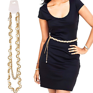 Holibanna Pearl Chain Waist Belt Pearl Alloy Waist Chain Body Chain for Women Jeans Dresses