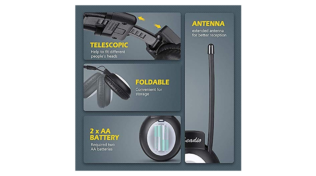 Zeadio Walkman Headphone Radio – FM Stereo with 10 Presets