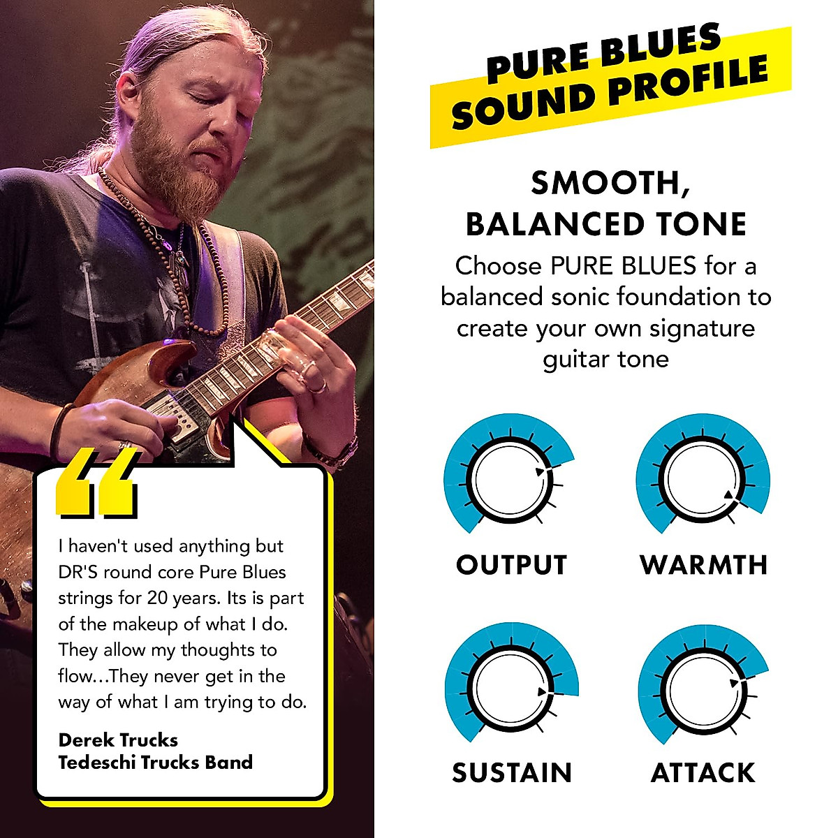 DR Strings Pure Blues Pure Nickel Wrap Round Core 9-42