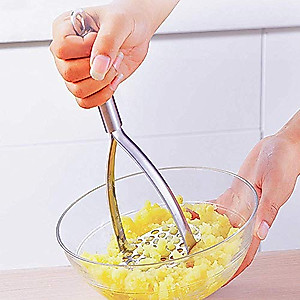 FLYINGSEA Potato Masher,Professional 18-10 Stainless Steel Potato Masher,Vegetable Masher,Cooking And Kitchen Gadget.