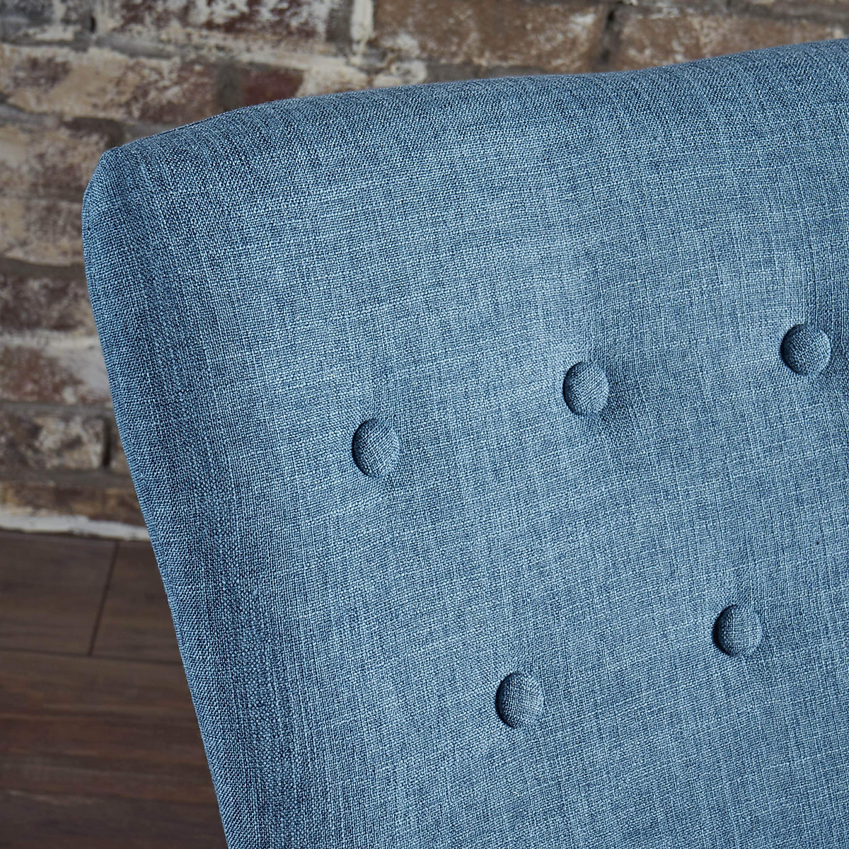 Christopher Knight Home Callum Mid-Century Fabric Rocker, Muted Blue / Light Walnut