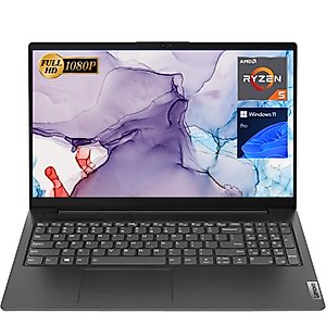 Lenovo V15 Laptop, 15.6" FHD Display, AMD Ryzen 5 5500U Hexa-core Processor (Beat Intel i7-1065G7), 16GB RAM, 512GB SSD, HDMI, RJ45, Numeric Keypad, Wi-Fi, Windows 11 Pro, Black