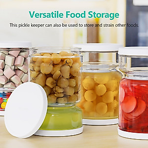 ForTidy Pickle and Olive Container with Strainer Flip - 50 OZ Airtight Glass Jar for Pickle Lover, Versatile Food Keeper, Kitchen Organization Must-Have, BPA-Free, Dishwasher Safe (White)