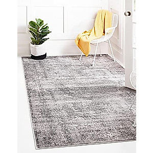 Unique Loom Portland Collection Area Rug - Woodburn (3' 3" x 5' 3" Rectangle, Gray/Ivory)