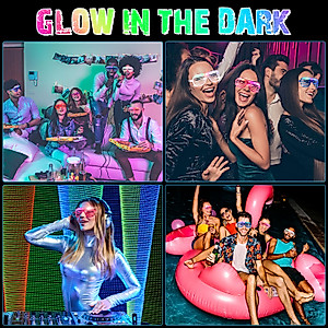 Honoson 72 Pack LED Glasses Bulk 6 Colors Light Up Glasses Glow in the Dark Party Supplies Shutter Shades Glow Sticks Neon Rave Flashing Sunglasses for Adults Mardi Gras Birthday Party Favors