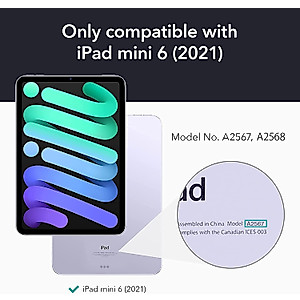 LTROP Kids Case for 2024 iPad Mini 7 & 2021 iPad Mini 6, Shockproof Handle Stand Shoulder Strap Kids Bumper Case for iPad Mini Tablet, Blue