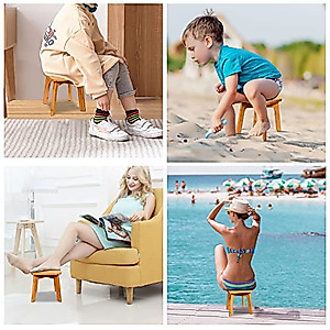 YITIHOME Small Step Stools for Kids Adults with 300lbs Load Capacity, Small Foot Stool Foot Rest Non-Slip Bamboo Wooden Step Stool Great for Plant Stand Kitchen Bathroom and Bedroom