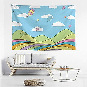 Allenjoy Adventure Themed Backdrop Blue Sky White Clouds Balloons Photography Background for Kids Babies 1st Birthday Party Decor Banner Baby Shower 8x6ft Photo Booth Props