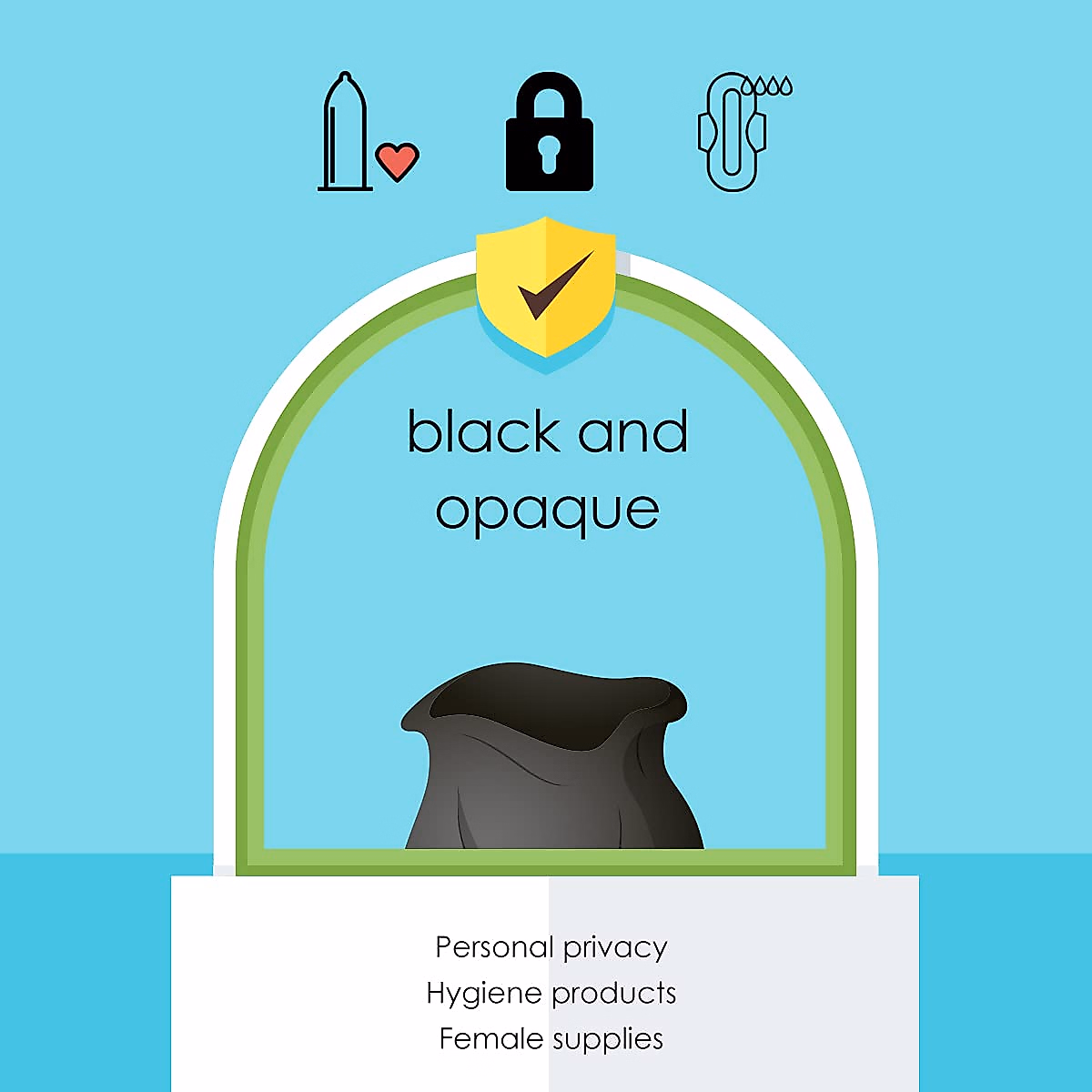 2 Gallon 100 Counts Small Strong Black Trash Bags Garbage Bags by Teivio,Small Waste Basket Liner, Bathroom Trash Can Bin Liners, Plastic Bags for home office kitchen,Black