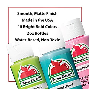 Apple Barrel Acrylic Paint Set, 16 Piece (2-Ounce), Best Colors Count
