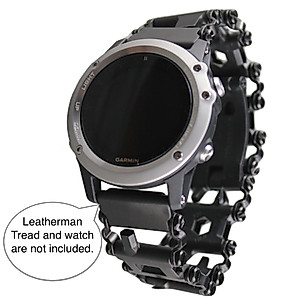 Link- watch adapter compatible with LEATHERMAN TREAD - Black (Lug size 26mm, Black, TREAD)