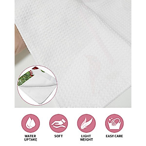 Hokiten Christmas Snowman Waffle Kitchen Towels Dishcloths, Green Xmas Tree Winter Snowflake Absorbent Dish Towels | Hand Towels for Bathroom/Bar, 12 x 12 Inch, 2 Pcs