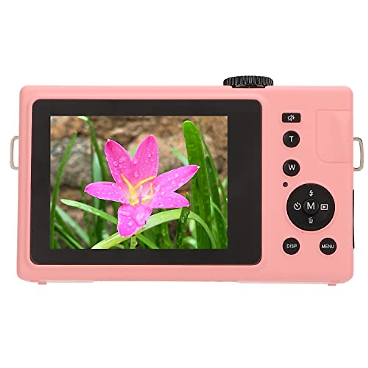 1080P FHD Micro Single Camera, 16X Digital Zoom, 24MP, 3 Inch LCD Display Monitor, PC Camera, Rechargeable Battery, Portable Video Camera with 1/4 Inch Screw Port 3.5mm External Microphone Port(Pink)