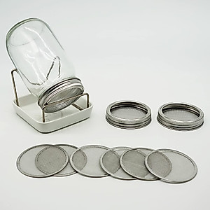 12 Pack Sprouting Lids,304 Stainless Steel Screen Filter Strainer Lid for 2.75 Inch Regular Mouth Mason Jar,Mesh Bean Sprout Sieve Lids,Home Use Alfalfa,Salad,Broccoli,Lentil NO GLASS JAR QurHapzy