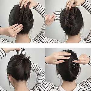 BAINESS 4 Pcs Metal U Shape Teeth Alloy Hair Accessories - Black Hair Fork Clips, Side Combs, Updo Bun Pins for Women Hair Styling