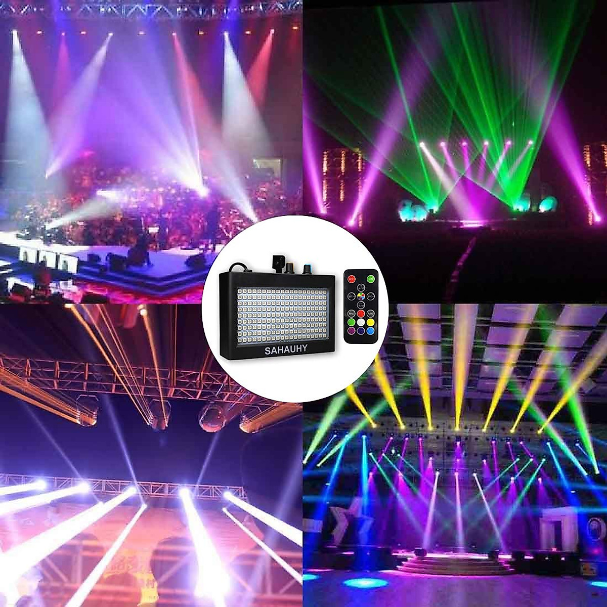 Strobe Lights,SAHAUHY 180 Super Bright Stage Lighting with Remote Control(Black)