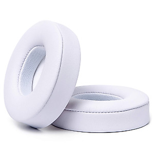 Wicked Cushions Replacement Ear Pads for Beats Solo 3 Wireless On Ear Headphones - Also fits Beats Solo 2 Wireless, Enhanced Noise Cancellation, Improved Comfort, Industrial Adhesive | White