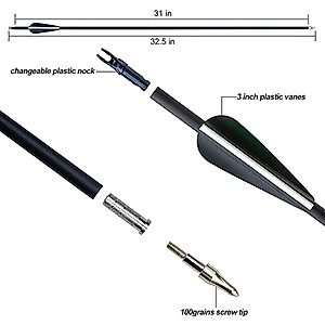 BZTANG 51" Bow and Arrow for Adults Archery Recurve Bow Takedown Straight Bow Hunting Longbow with Arrows Quiver Metal Riser Right Hand for Target Shooting Practice (40LBS, Black)