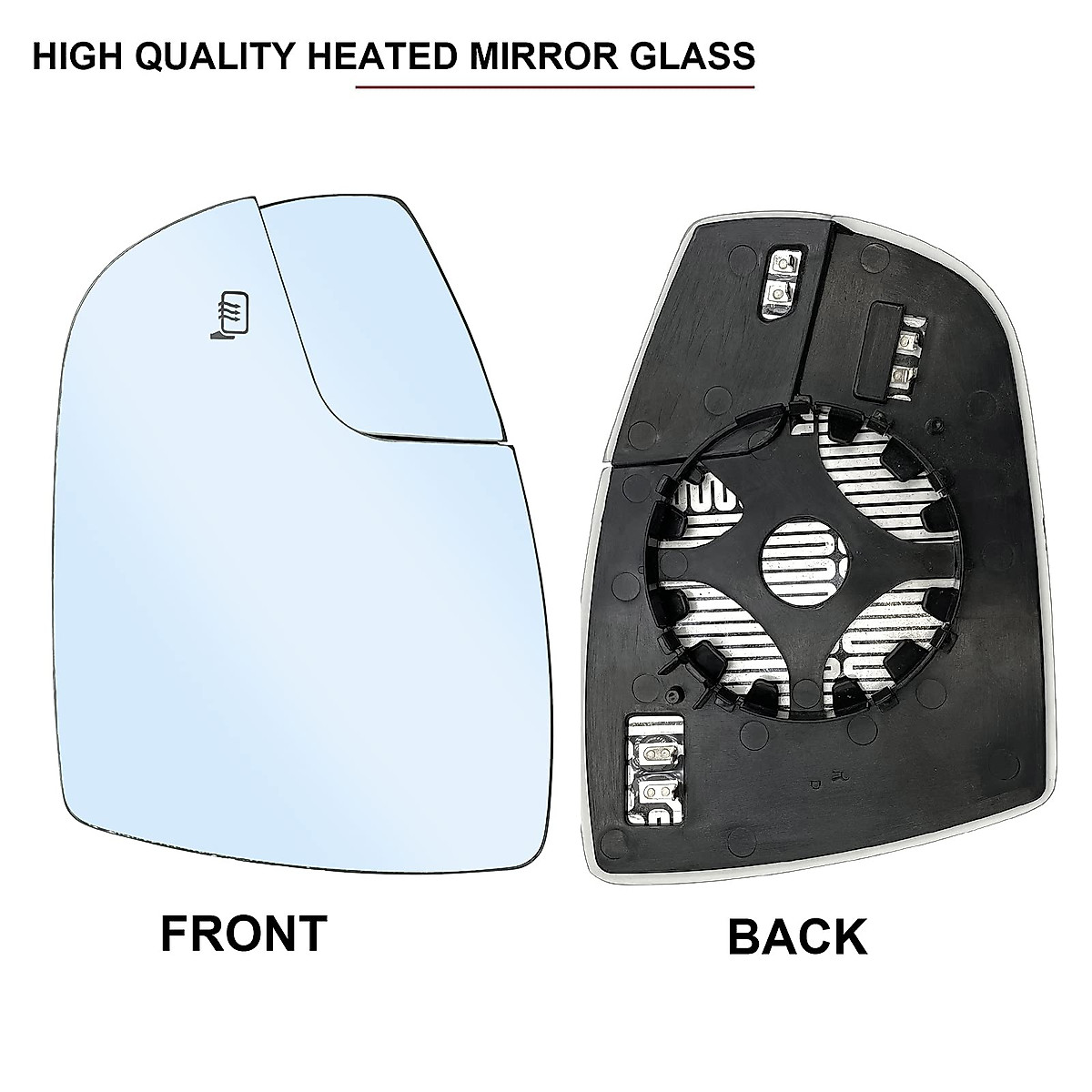 Driver Left Side Mirror Replacement for 2012-2018 Ford Focus Side Mirror Glass - Side View Heated Convex Mirror Glass with Rear Holder, Replace CM5Z-17K707-H