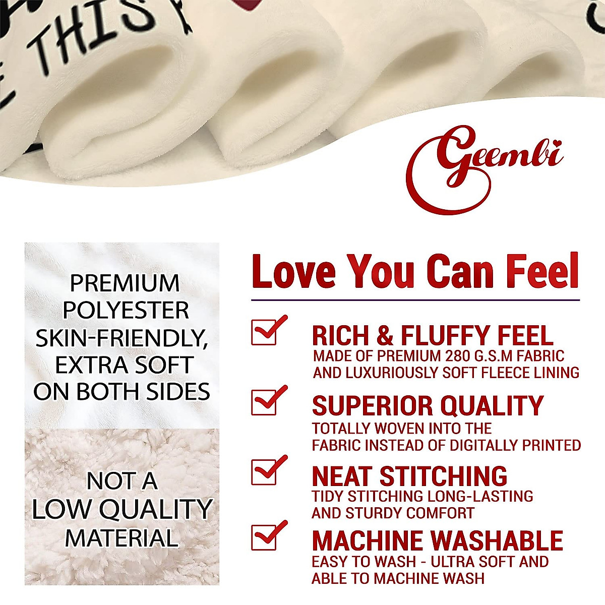 GEEMBI Gifts for Mom - Christmas, Mothers Day, Valentines Day, Birthday Gift for Mom from Daughter Son, Present for Mom, Unique Mom Gifts, Pregnant, Expecting New Mom Gifts - Throw Blanket 50x60