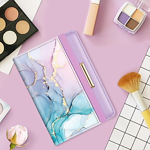 Passport Holder Cover,Traveling Passport Case Cute Passport Wallet for Women,Gradient Marble
