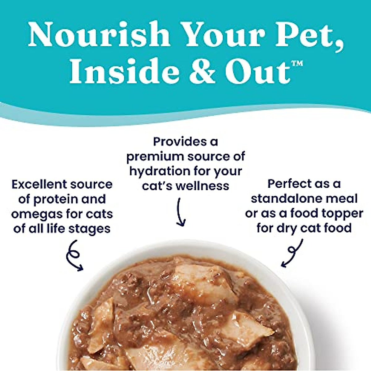 Solid Gold Wet Cat Food Shreds in Gravy - Canned Cat Food Made w/Real Tuna for Cats of All Ages - Five Oceans Grain Free Cat Wet Food for Sensitive Stomach & Overall Wellness - 16ct/6oz Can