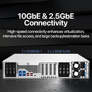 QNAP TS-h1887XU-RP-E2334-16G-US 18 Bay 2U Rackmount Hybrid NAS with Intel® Xeon® Processor, Dual 10GbE, ZFS Storage for Virtualization and Data-Intensive Enterprise Applications