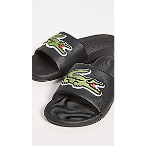 LacosteMensCroco Slide SandalBlack/Green10