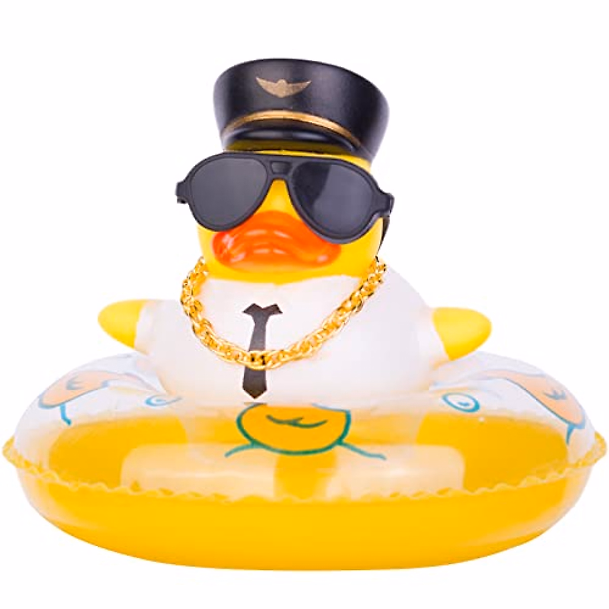MuMyer Car Rubber Dashboard Duck Unique Duck Car Decoration Duck Car Ornament Accessories with Swim Ring Necklace and Sunglasses