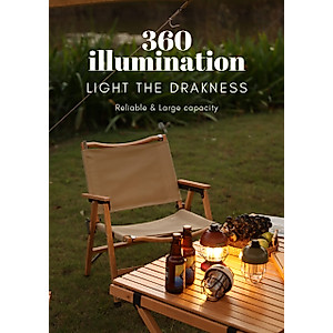 Crazy Power Camping Lantern Rechargeable LED Camping Light Premium Vintage Light 4500 mAh High Capacity Dimmable 3 Light Modes Waterproof for Camping Hiking Fishing Power Outages (CPG100 Apricot)