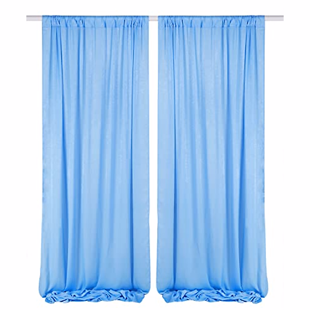 Cytdkve 2 Panels 4.8 Feet x 10 Feet Sky Blue Velvet-Like Wedding Backdrop Curtain Drapes, Silky Soft Window Curtains Panels for Wedding Ceremony Birthday Party Decorations