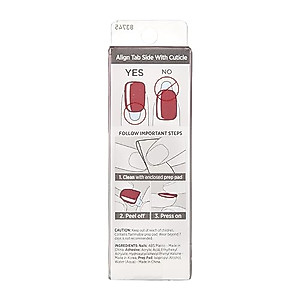 KISS imPRESS No Glue Mani Press On Nails, Color, 'Peanut Pink', Pink, Short Size, Squoval Shape, Includes 30 Nails, Prep Pad, Instructions Sheet, 1 Manicure Stick, 1 Mini File