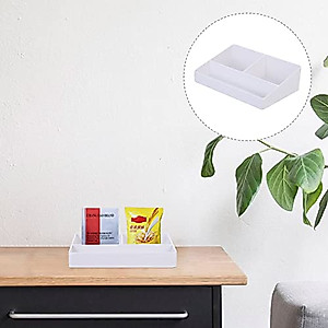 Tofficu 3 Compartment Coffee Condiment Holder Coffee Holder Storage Organizer Coffee Sugar Tea Bags Holder for Breakroom Office Home use