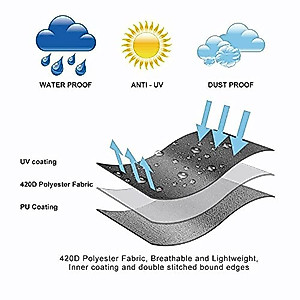 BOSKING Patio Sofa Cover L-Shaped Sectional Furniture Cover Heavy Duty Outdoor Furniture Set Covers Waterproof Lawn Garden Couch Protector with Buckle Strap & Side Handle - Grey (L Shape 112x87 inch)