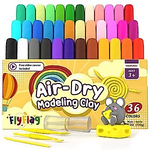 Air Dry Clay 36 Colors, Soft & Ultra Light, Modeling Clay for Kids with Accessories, Tools and Tutorials
