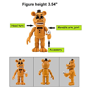 NA Toysvill FNAF Action Figures (Set of 6 pcs) | Inspired by Five Nights at Freddy’s Toys Figurines Set, Cake Toppers, Party Set, Collectible Toys for Kids, Height About 4 inches