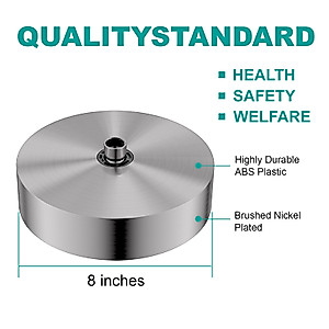 Rainfall Shower Head - 8" Thickened High-Pressure Shower Heads with Anti-Clog Rubber Jets - 360° Rotation Adjustable Shower Head - 1.8 GPM Flow Restrictor Replacement (Brushed Nickel)