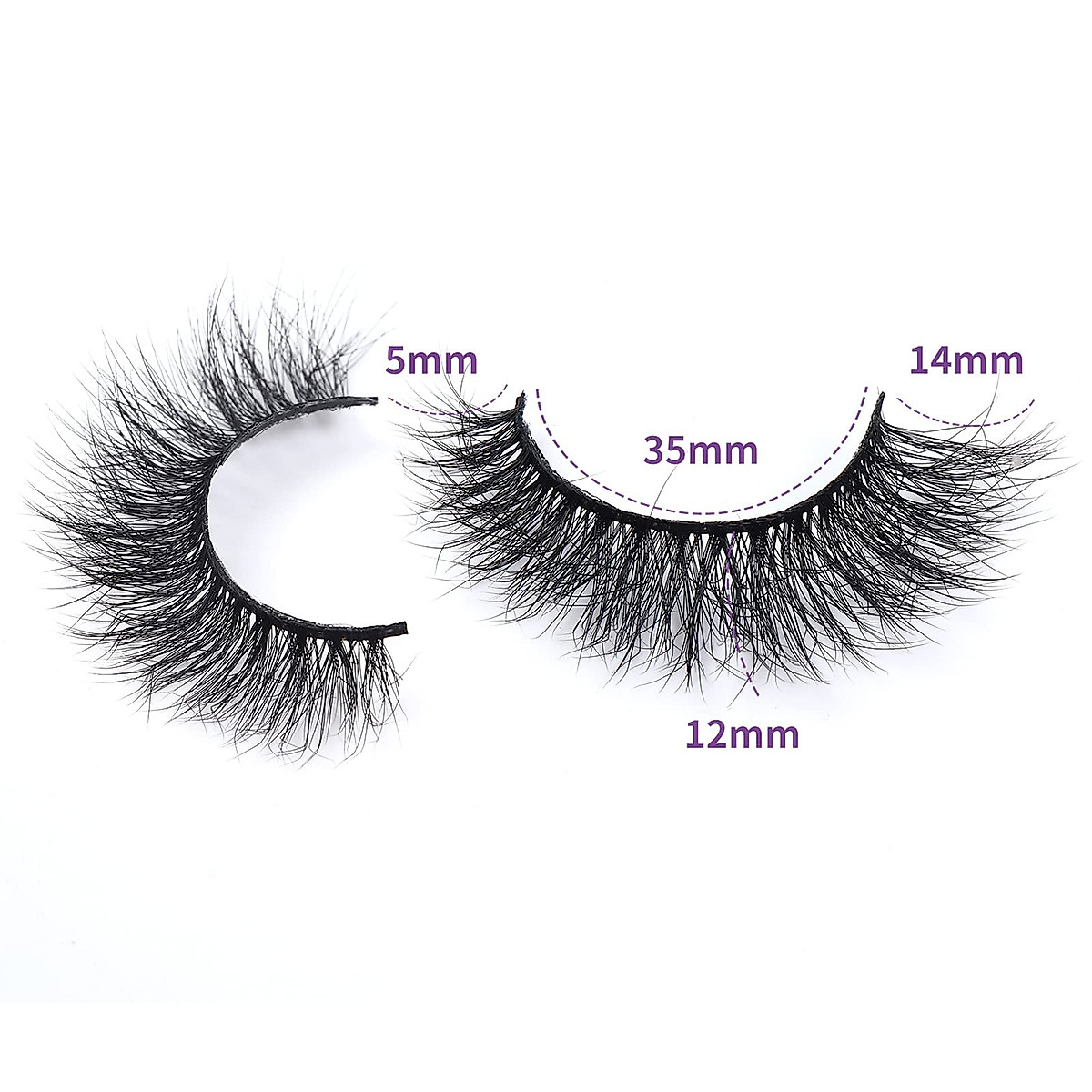 Wleec Beauty 14mm Cat Eye Eyelashes 7 Pairs 3D Wispy Fluffy False Lashes Natural Fake Eyelashes FM48