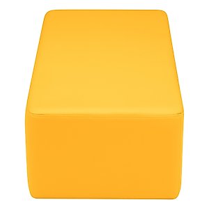 Sprogs 12" H Structured Rectangle Stool -Flexible Modular Collaborative Soft Seating for Office, Home, Lounge and School Classrooms with Durable Frame -Yellow