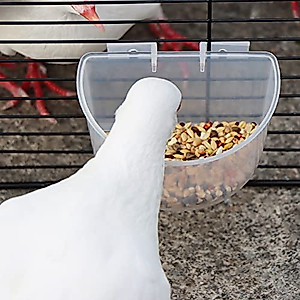 18 Pcs Bird Feed Cup Cage Food Dish Cup Plastic Feeding & Watering Supplies for Bird Pigeon Parrot Rabbit Chicken Duck Poultry Gamefowl