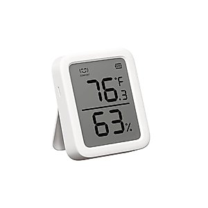 SwitchBot Thermometer Hygrometer, Bluetooth Indoor Humidity Meter for Home, Temperature Sensor with App Control, Large LCD Display, Notification Alerts, 2-Year Data Storage Export