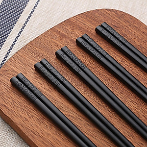 10 Pairs Fiberglass Chopsticks, Reusable Alloy Chop Sticks Non-slip Chopsticks, Dishwasher, 9 1/2 Inches