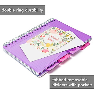 Pukka Pad 5 Subject Spiral Notebook 3-Pack - 200 Pages, 100 Sheets of 80GSM Paper with Repositionable Dividers & Perforated Edges for School & Office Planning & Organization - B5-7 X 10, Blossom