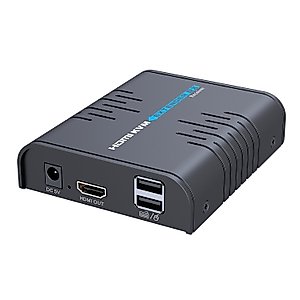AGPTEK HDMI KVM Extender(Only Receiver) Over Single Cat 5/5E/6/7 Ethernet Cable- Signal Extension Up to 120m/365Ft- Ultra HD 1080p@60Hz
