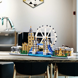 KLMEi Building Micro Mini Blocks Architecture Skylines Collection Set for Adults London Bridge Mini Bricks for Kids (3430 Pieces)